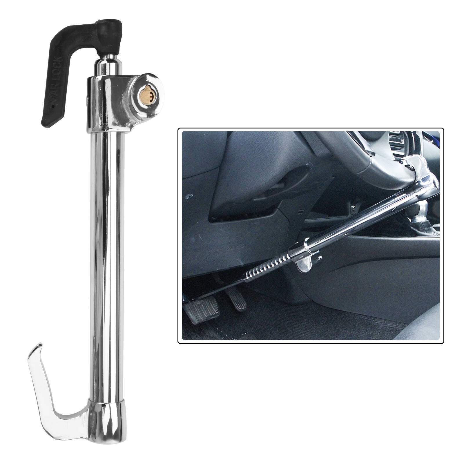 Steering Wheel Lock Anti-Theft Device Universal Brake Lock Bar ...