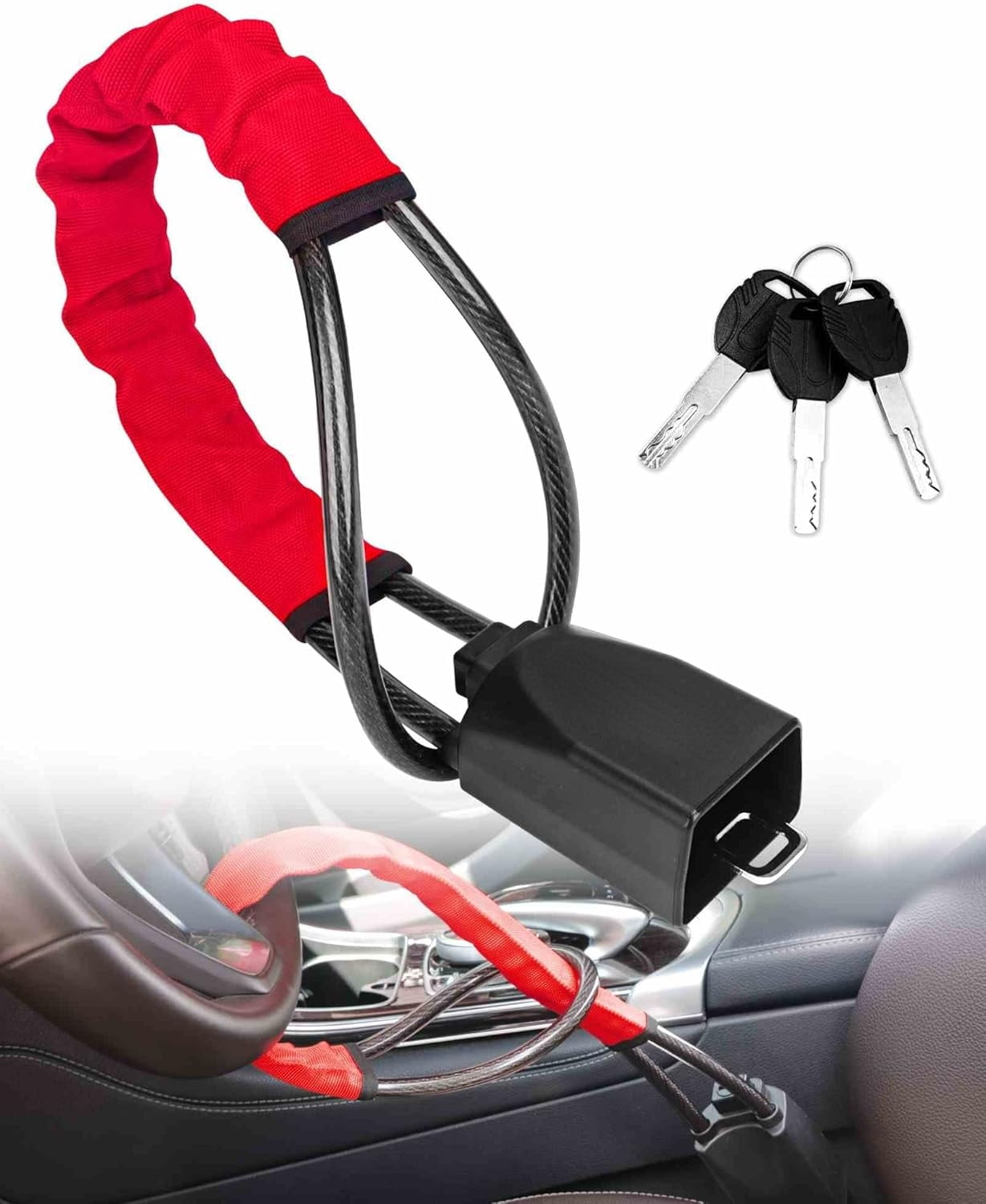 Steering Wheel Lock Seat Belt Lock Universal Anti Theft Device Car Lock ...