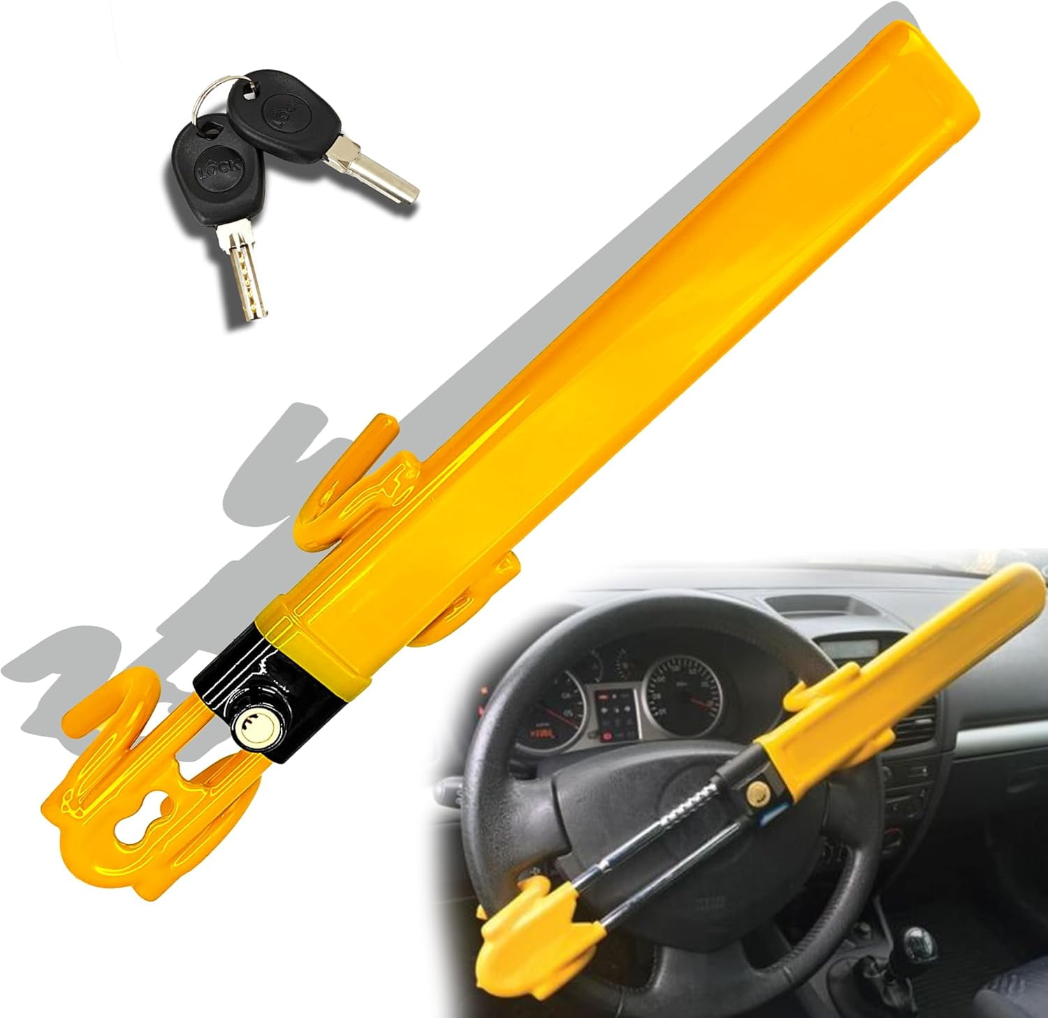 Steering Wheel Lock for car Universal Adjustable Length Anti-Theft ...