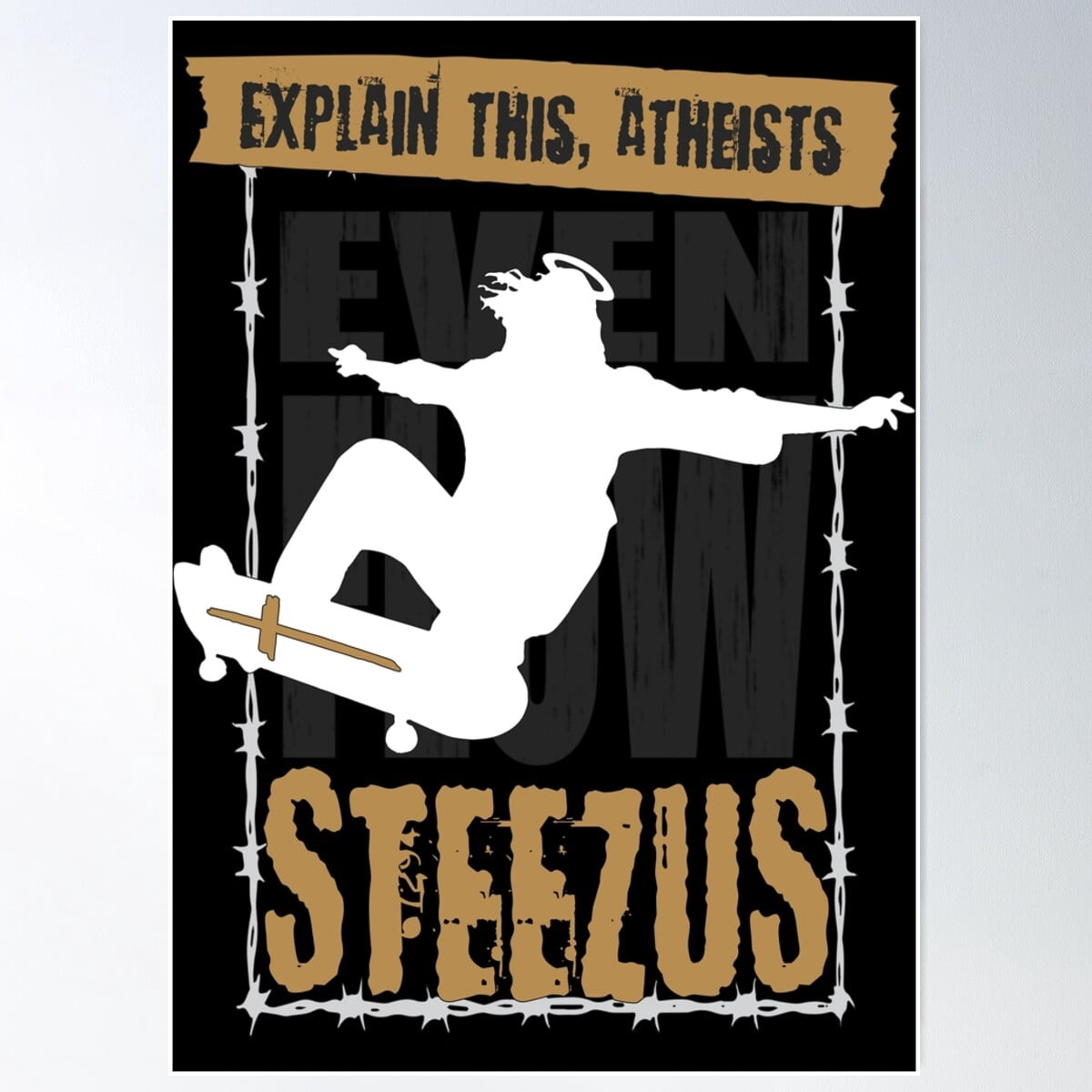 Steezus Even Flow Design Brown Poster Wall Art, Modern Wall Decor For ...