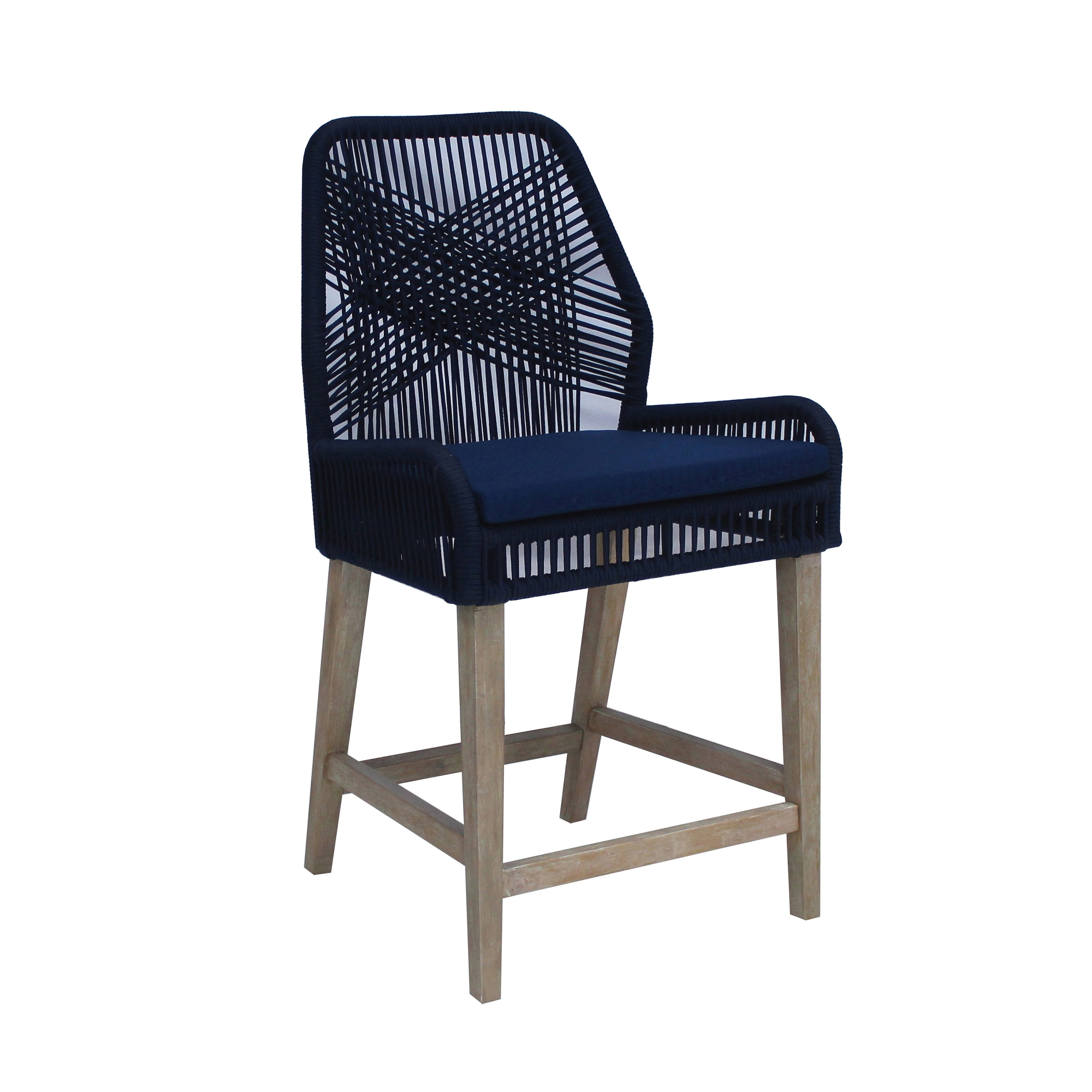 Stefan Counter Height Stools (Set of 2) Dark Blue - Walmart.com