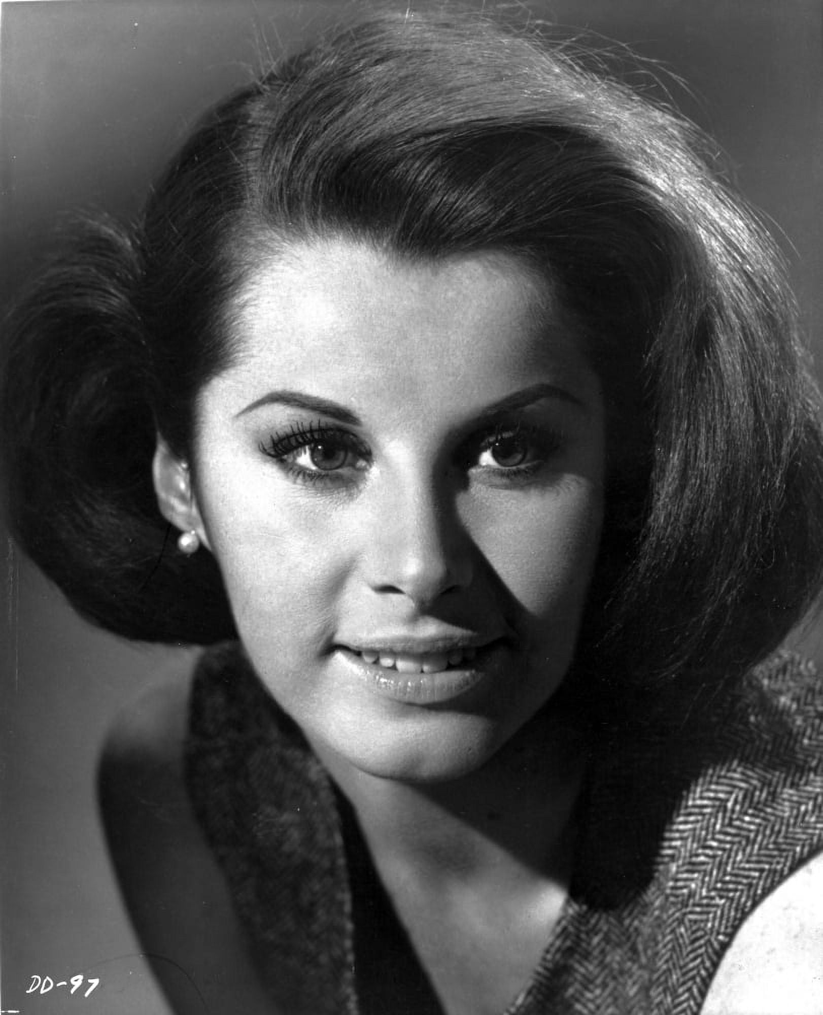 Stefanie Powers smiling and Looking Away in Black and White Close Up ...