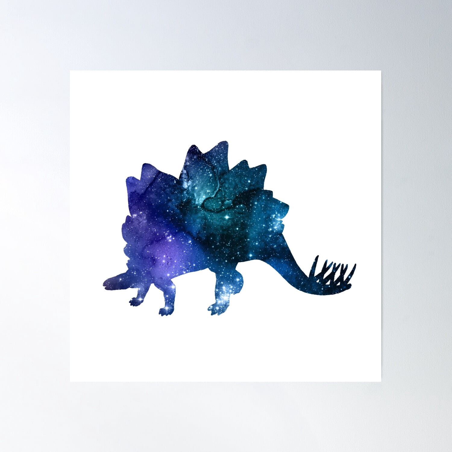 Stegosaurus Dinosaur Poster Wall Art, Modern Wall Decor, 16x16 UNFRAMED ...