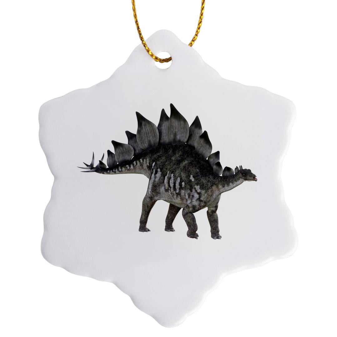 3drose, Stegosaurus in Left Profile, 3 inch Snowflake Porcelain ...