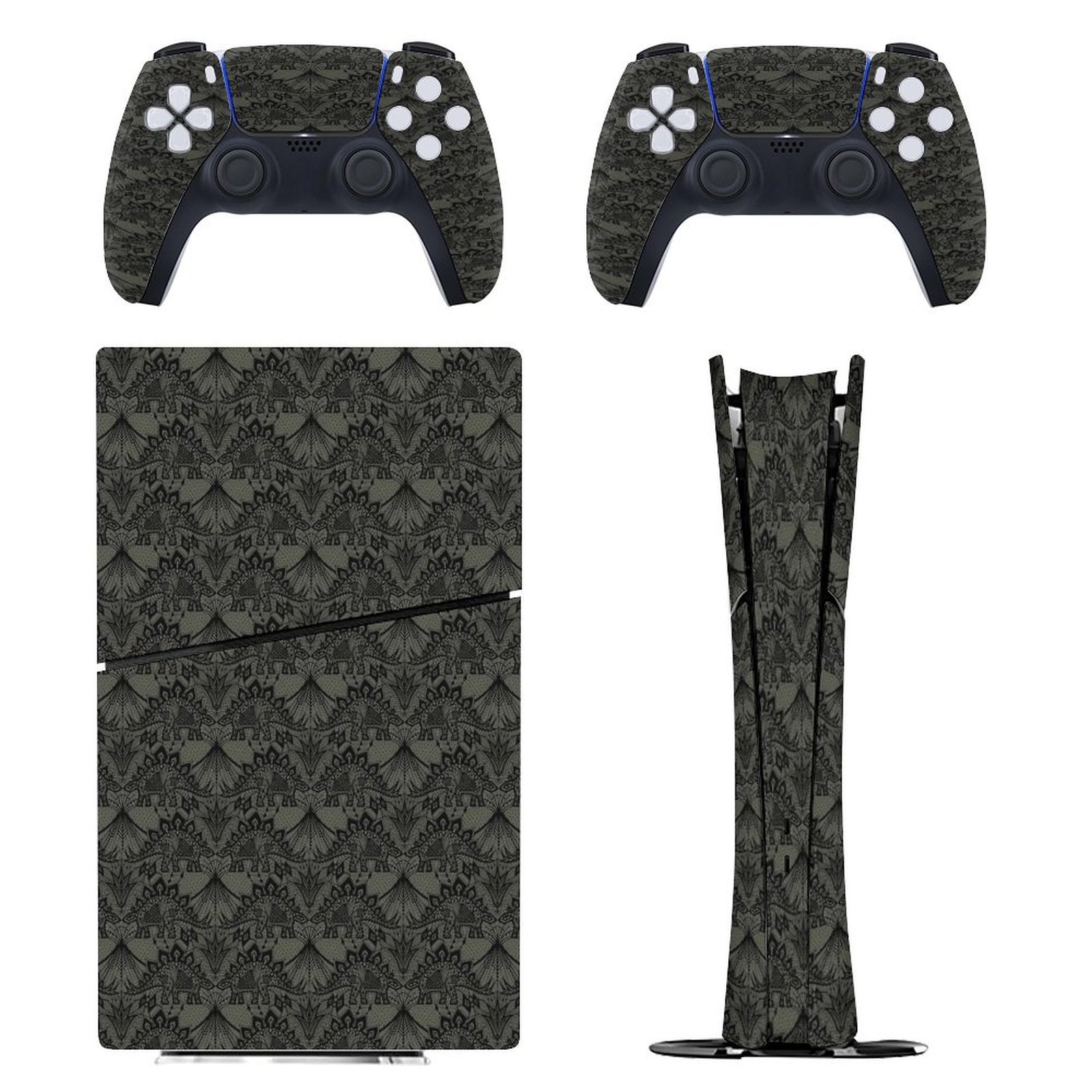 Stegosaurus Lace Black And Grey PS5/PS5 Pro/PS5 Slim Digital Disc Skin ...
