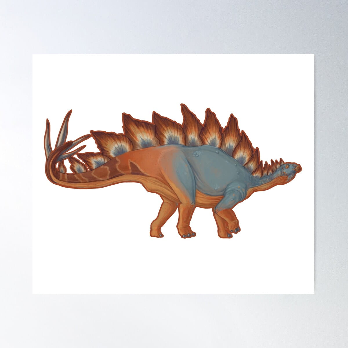 Stegosaurus Stenops Poster Wall Art, Modern Wall Decor For Living Room ...