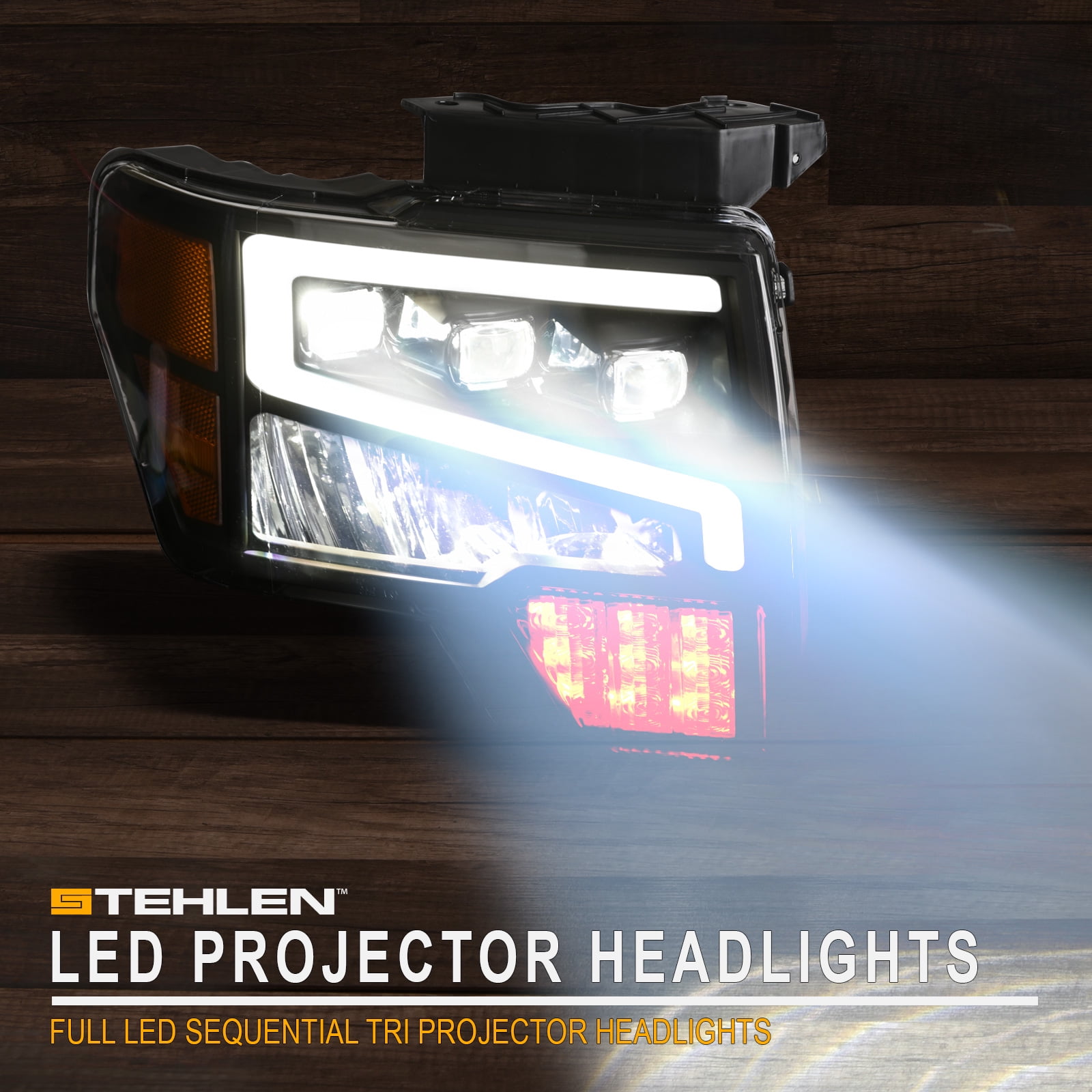 Stehlen 642167823148 Full LED Sequential Tri Projector Headlights ...