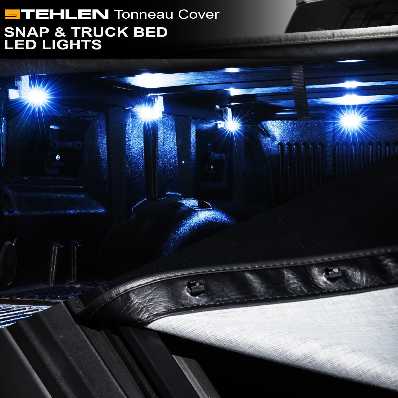 Stehlen 733469489443 Hidden Snap Tonneau Cover with Truck Bed LED ...
