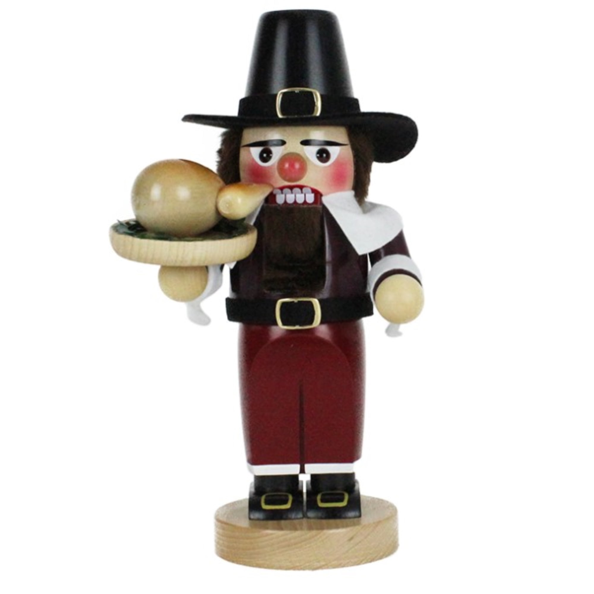 Steinbach Wooden Chubby Nutcracker Collection, Pilgrim with Turkey, 11. ...