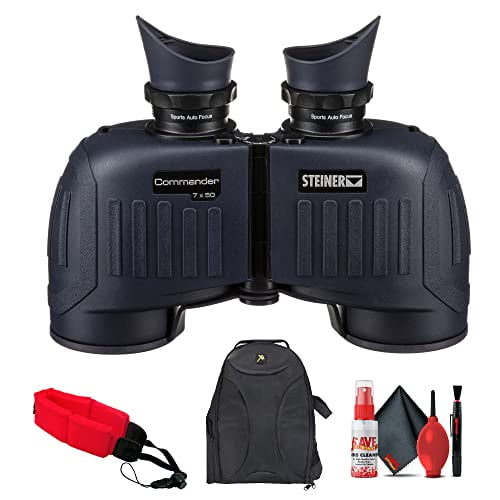 Steiner 7x50 Commander Binoculars Bundle, HD, Multi-Coated Optics, W ...