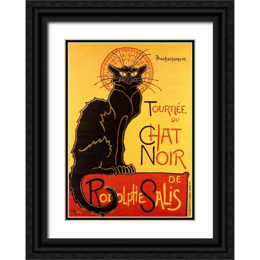 Steinlen, Theophile 11x14 Black Ornate Wood Framed with Double Matting ...