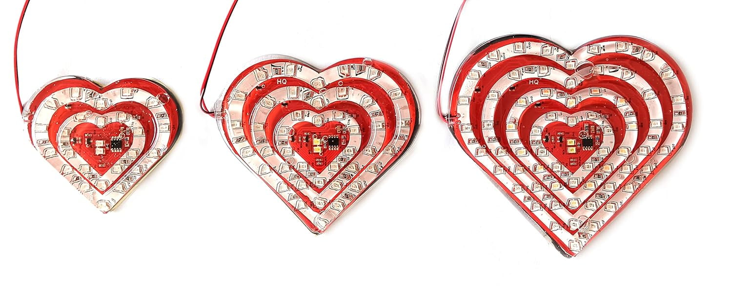 Steko 3 Pieces Set DC 12 Volt RGB Heart Shape Multicolor Changing Stylish Flashing Light ...