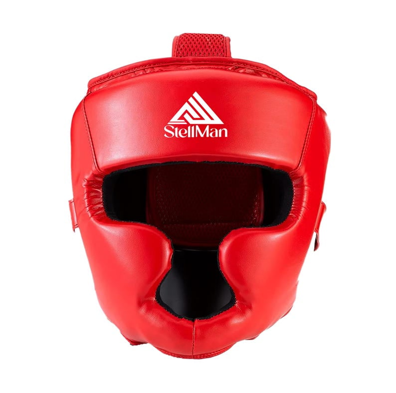 StellMan Open-Face Boxing Headgear – Red Training Helmet for Boxing ...