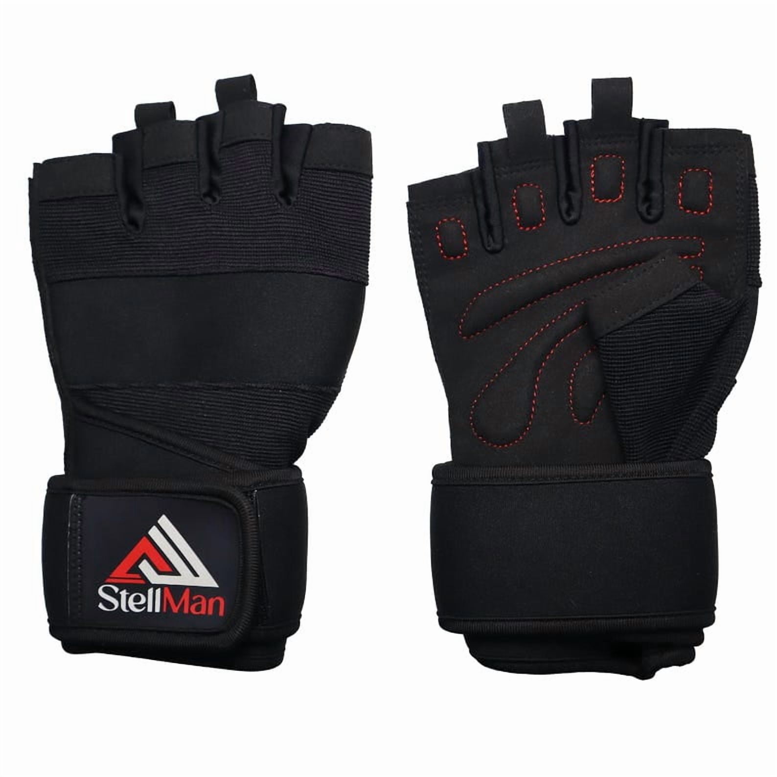 StellMan Strength Training Gloves with Wrist Wrap Support – Red ...