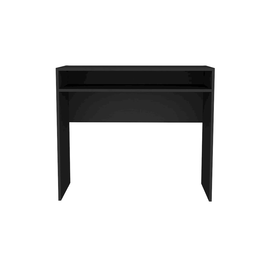 Stella 35" Wide Writing Desk with Shelf Black - Walmart.com