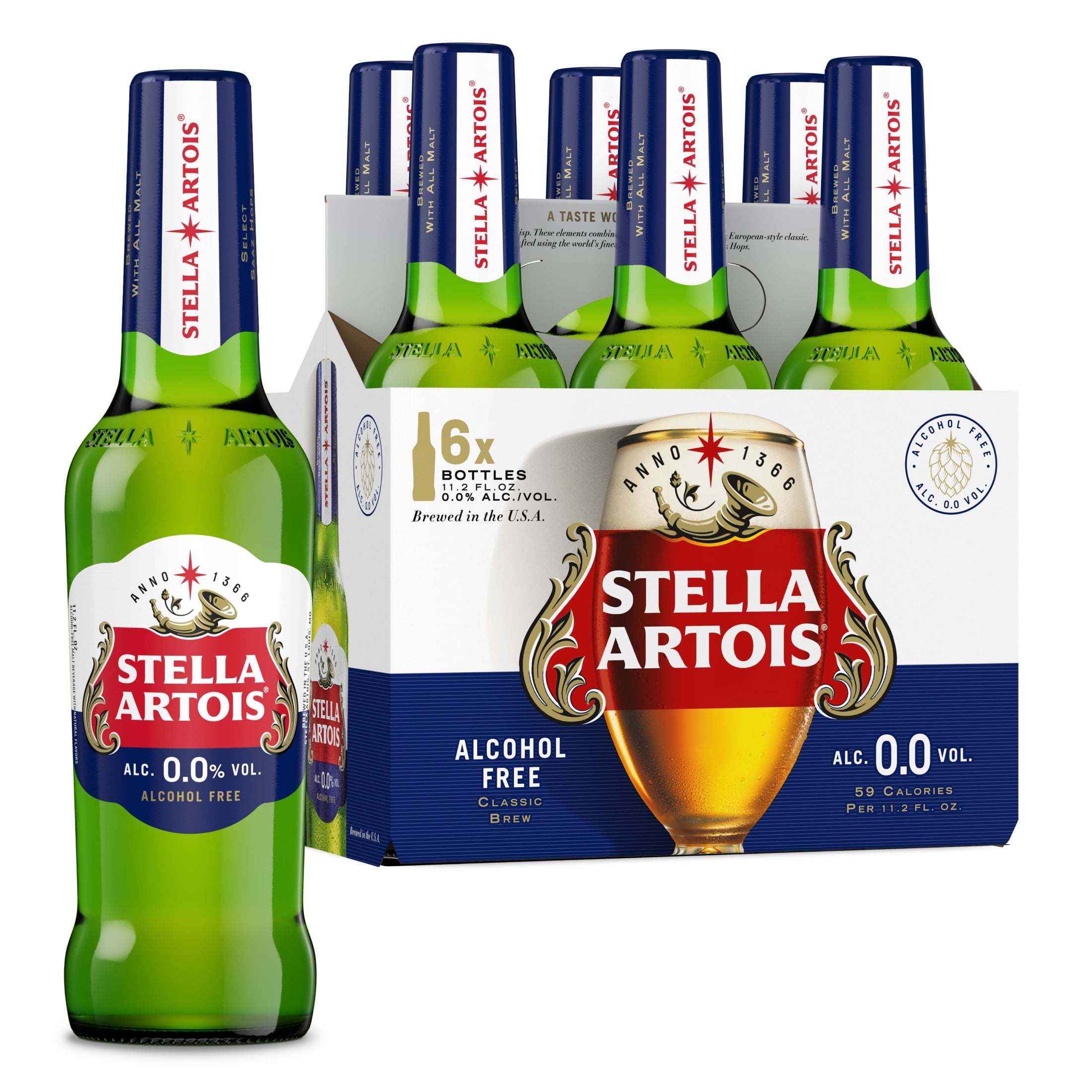 Stella Artois 0.0 Non-Alcoholic Lager Beer, Alcohol-Free Brew, 6 Pack ...