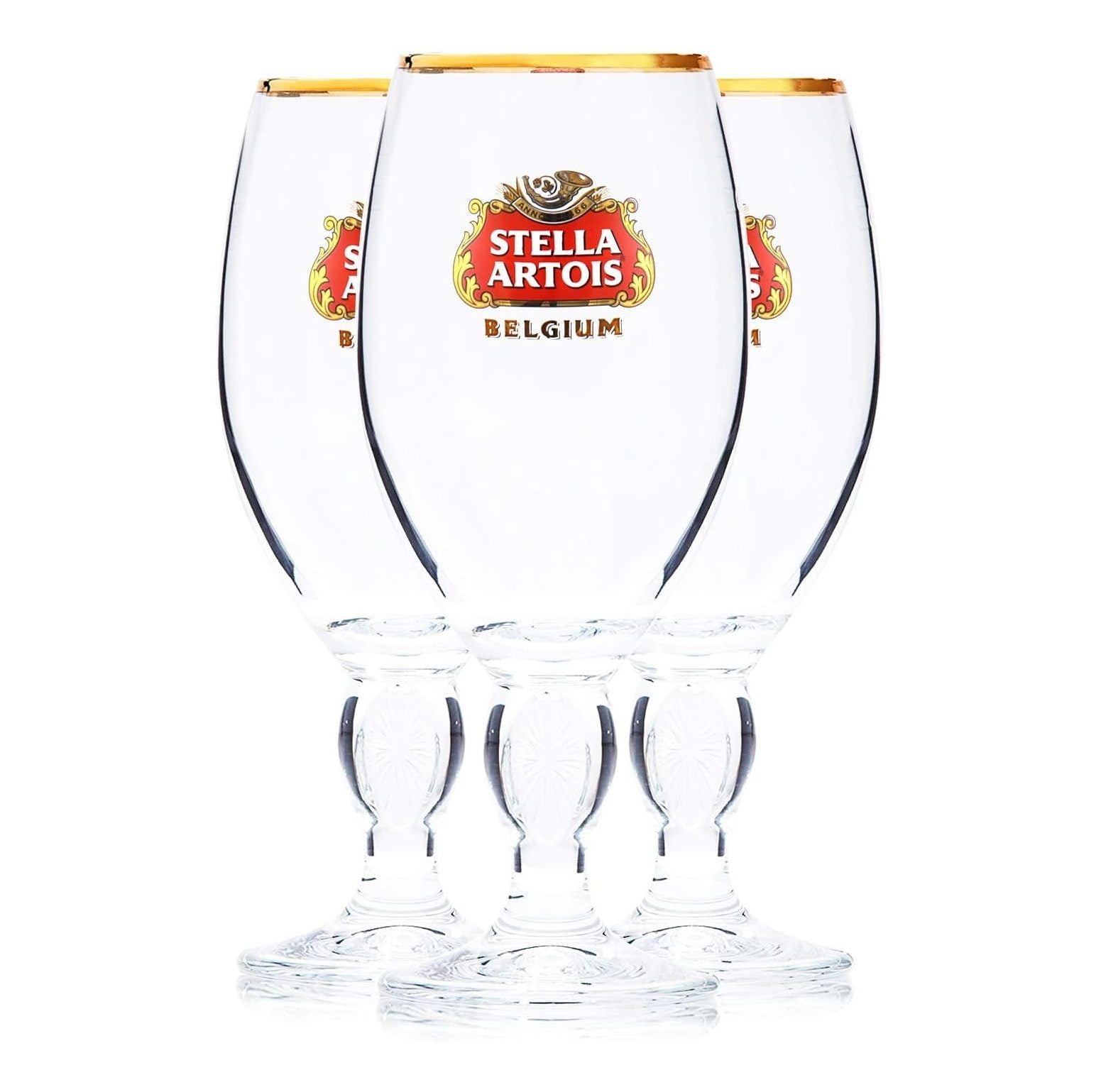 Lwory Stella Artois Beer Glass Chalices, 3-Pack, 40cl, Crafted for ...