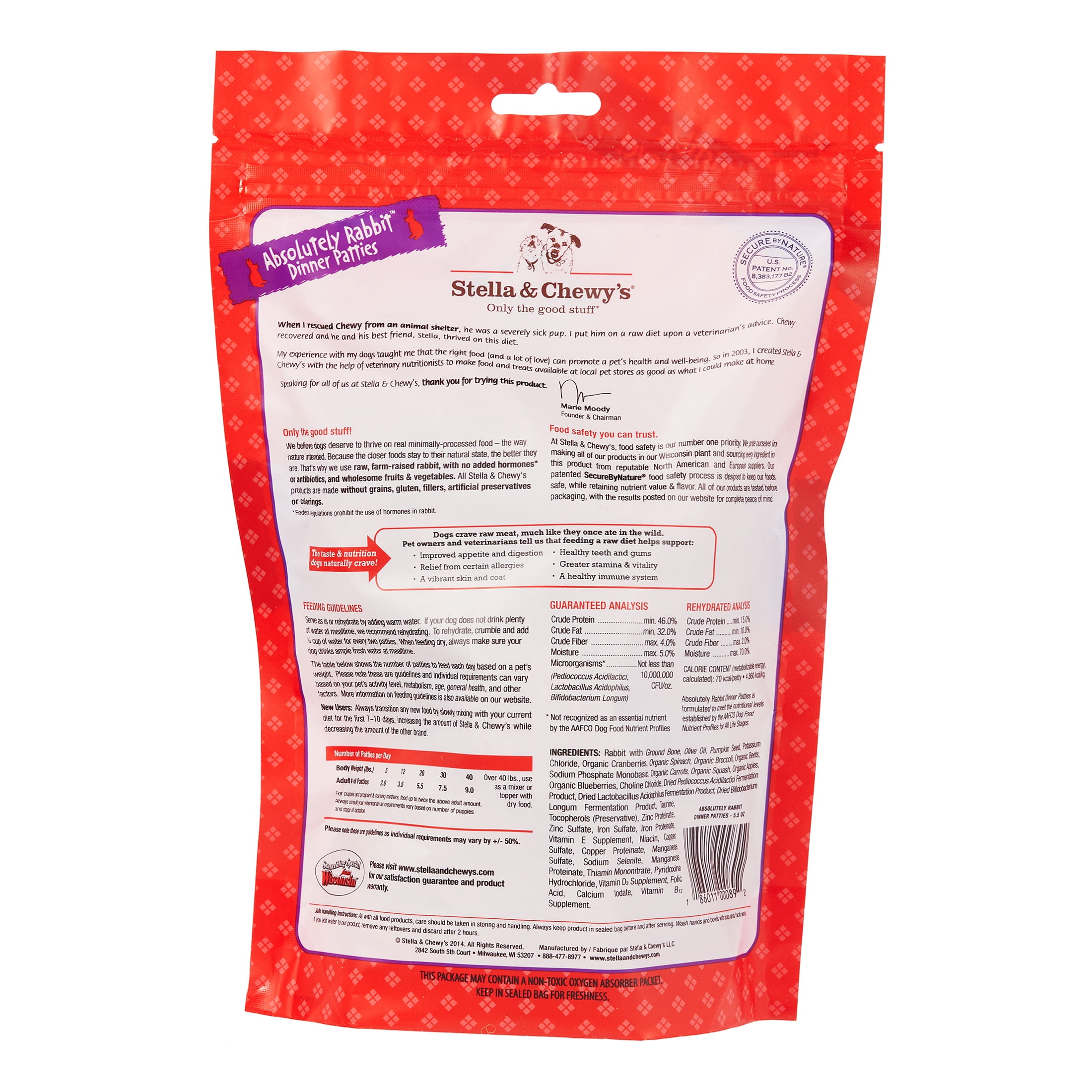 Stella & Chewy's Rabbit Dinner Patties, Freeze-Dried Raw Dog Food, 5.5 ...