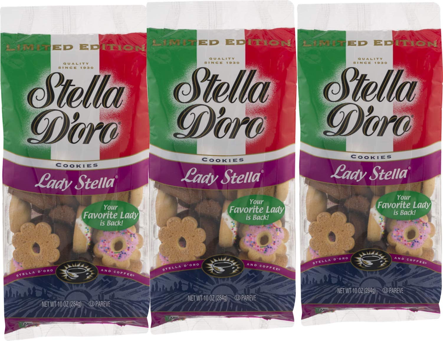 Stella D'oro Lady Stella SSF20 Cookies 10 oz. Bag- Stella D'oro Italian ...