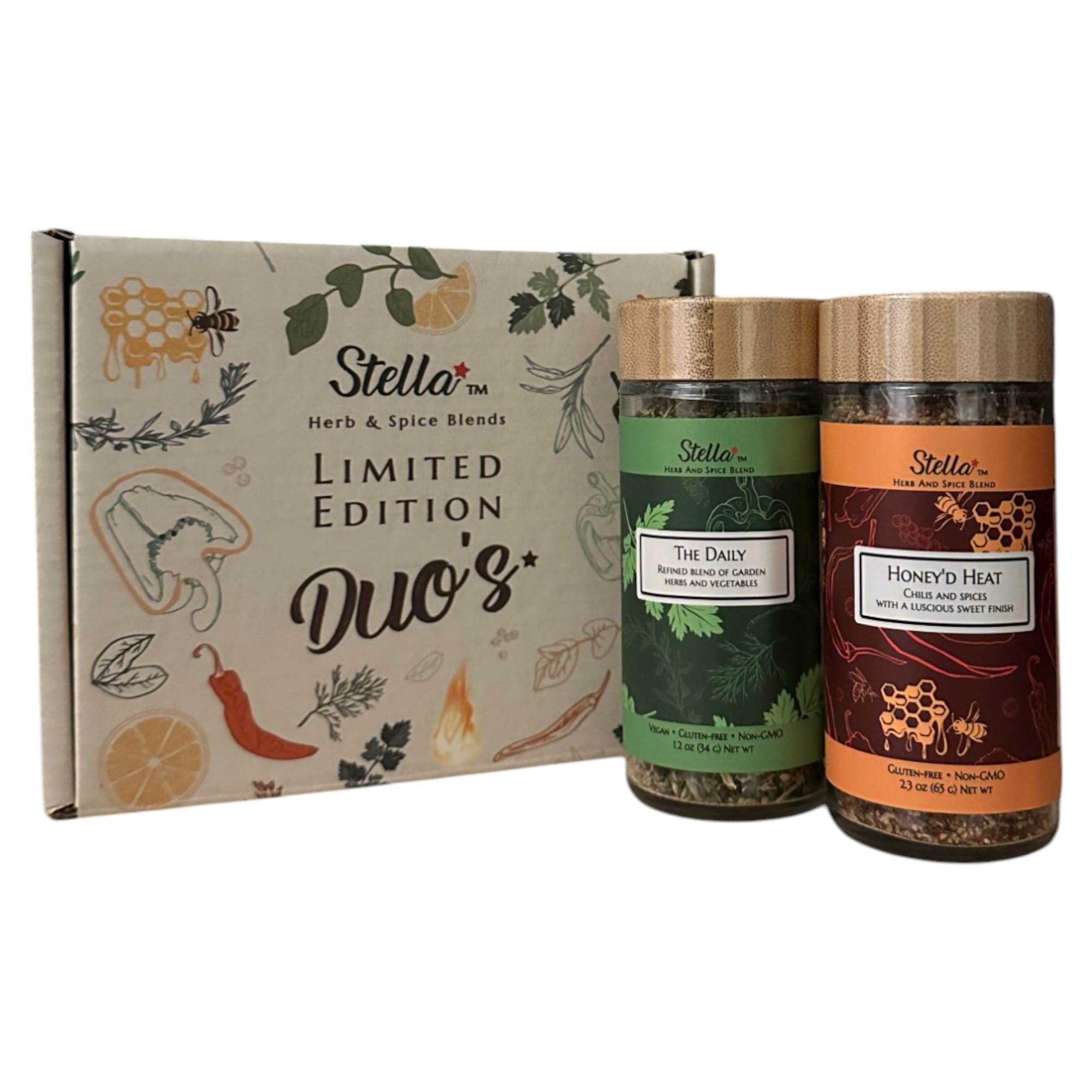 Stella Duo's MQH2 The Daily and Honey'd Heat - Gourmet Seasoning Gift ...