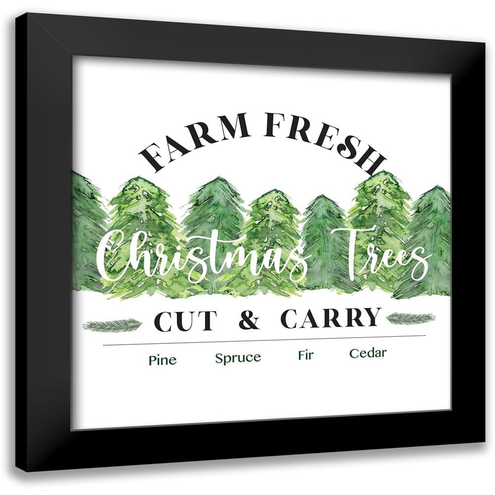 Stella & Jack Studio 12x12 Black Modern Framed Museum Art Print Titled - Farm Fresh Christmas ...
