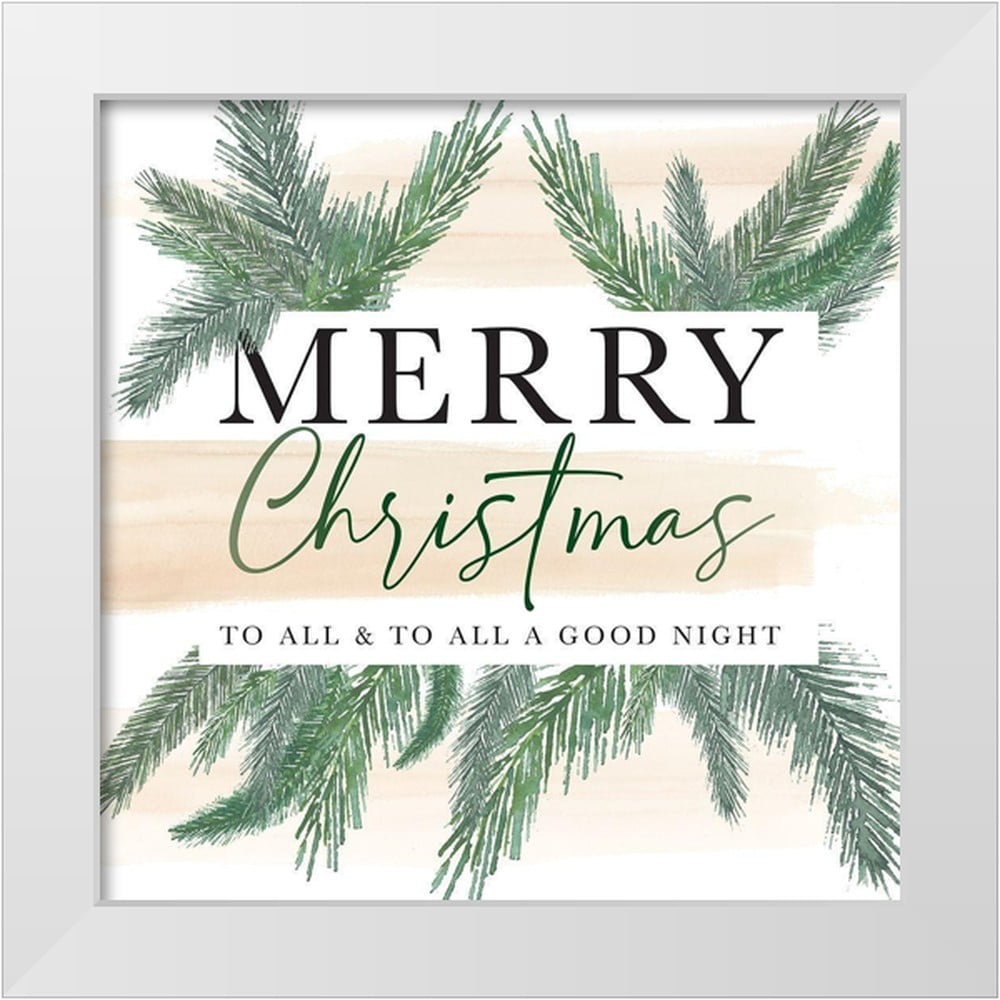 Stella & Jack Studio 15x15 White Modern Wood Framed Museum Art Print Titled - Merry Christmas to ...