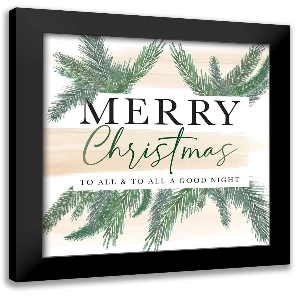 Stella & Jack Studio 20x20 Black Modern Framed Museum Art Print Titled - Merry Christmas to All ...