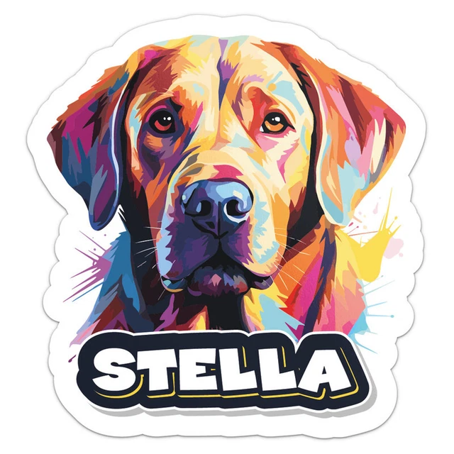 Stella Labrador Dog Sticker Phone Decal Water Bottle Stickers Car ...