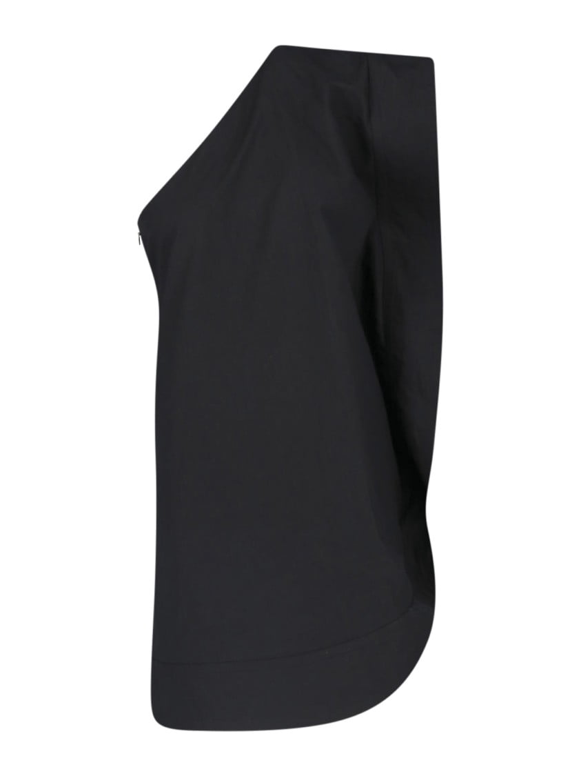 Stella Mccartney Black Asymmetrical One-Shoulder Cotton Dress (Women's ...