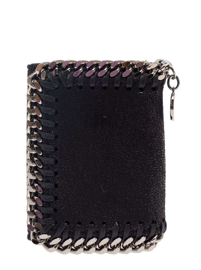 Stella Mccartney Women's Black Tri-Fold Wallet With Chain Detail In ...