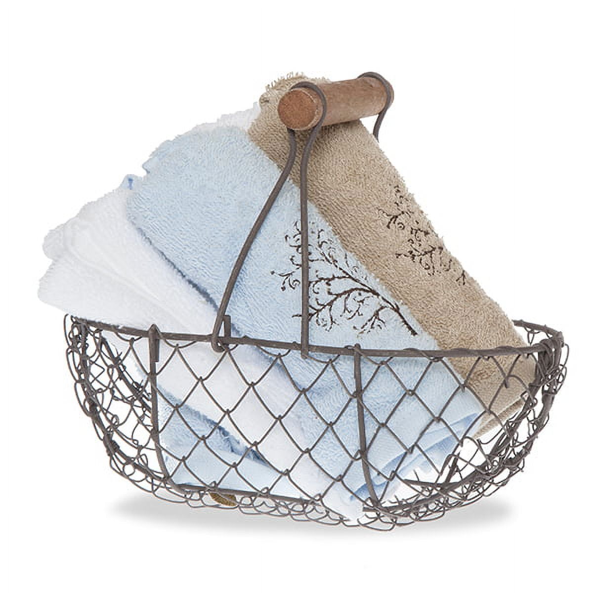 Stella Oblong Wire Mesh Fixed Handle Basket - Medium 7in - Walmart.com