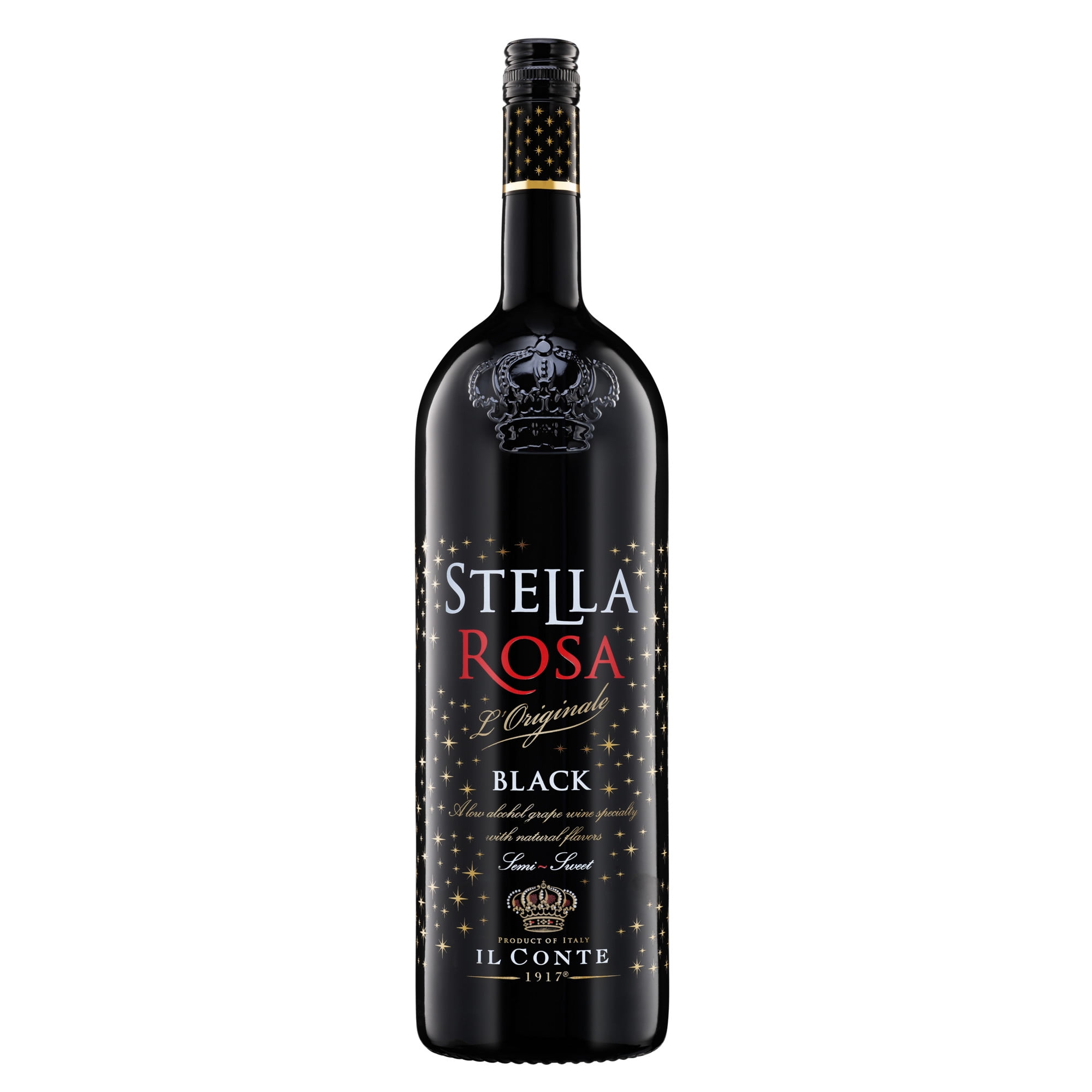 Stella Rosa Black Semi-Sweet Red Wine, 1.5L Glass Bottle, Piedmont ...