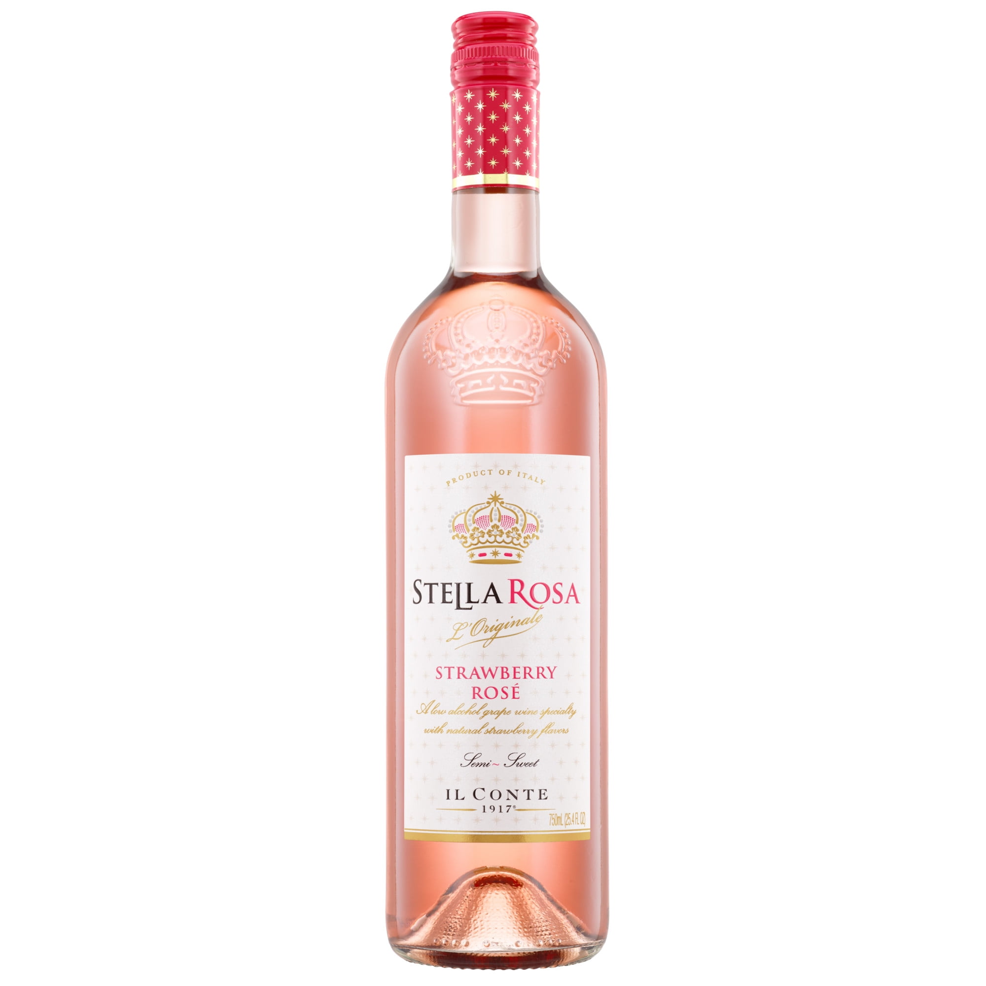 Stella Rosa Strawberry Rosé Semi-Sweet Rosé Wine, 750ml Glass Bottle ...