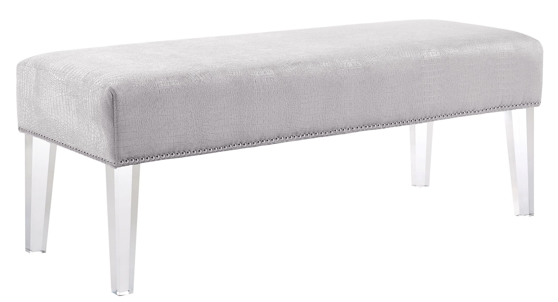 Stella Silver Croc Velvet Acrylic Bench - Walmart.com