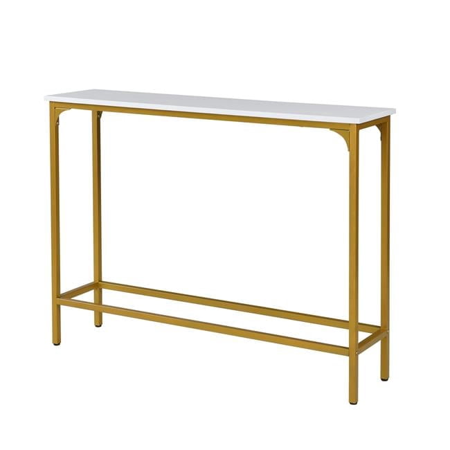 Stella Slim Console Table, White & Gold - Walmart.com