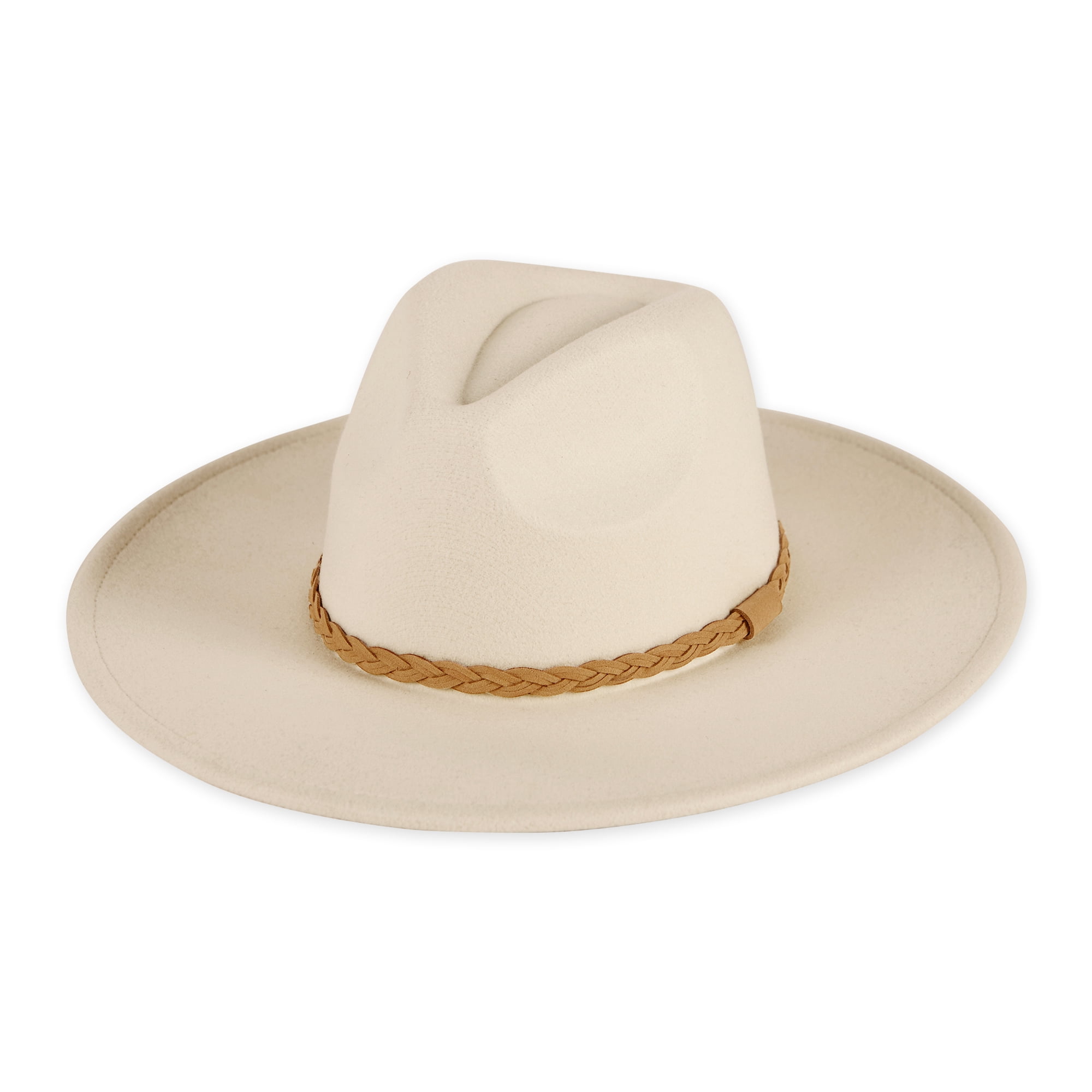 Stella Wide Brim Fedora Womens Hat, Cream - Walmart.com