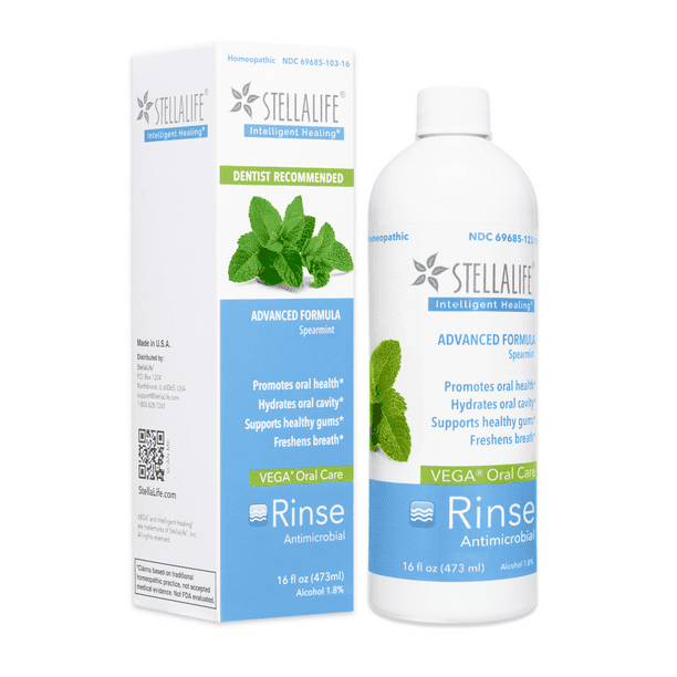 StellaLife Vega Spearmint Oral Rinse, Sugar Free, Xylitol, Healthy Gums ...