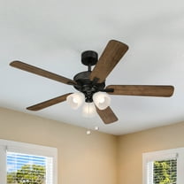 Dines 52 in. Indoor Matte Black Transitional Ceiling Fan with with (2 ...