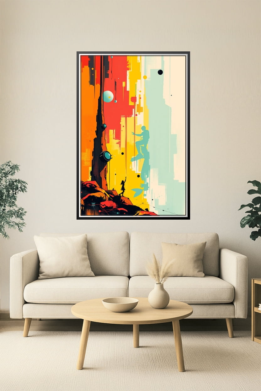 Stellar Ascent – Retro Sci-Fi Adventure Abstract Art Poster 【Rolled ...