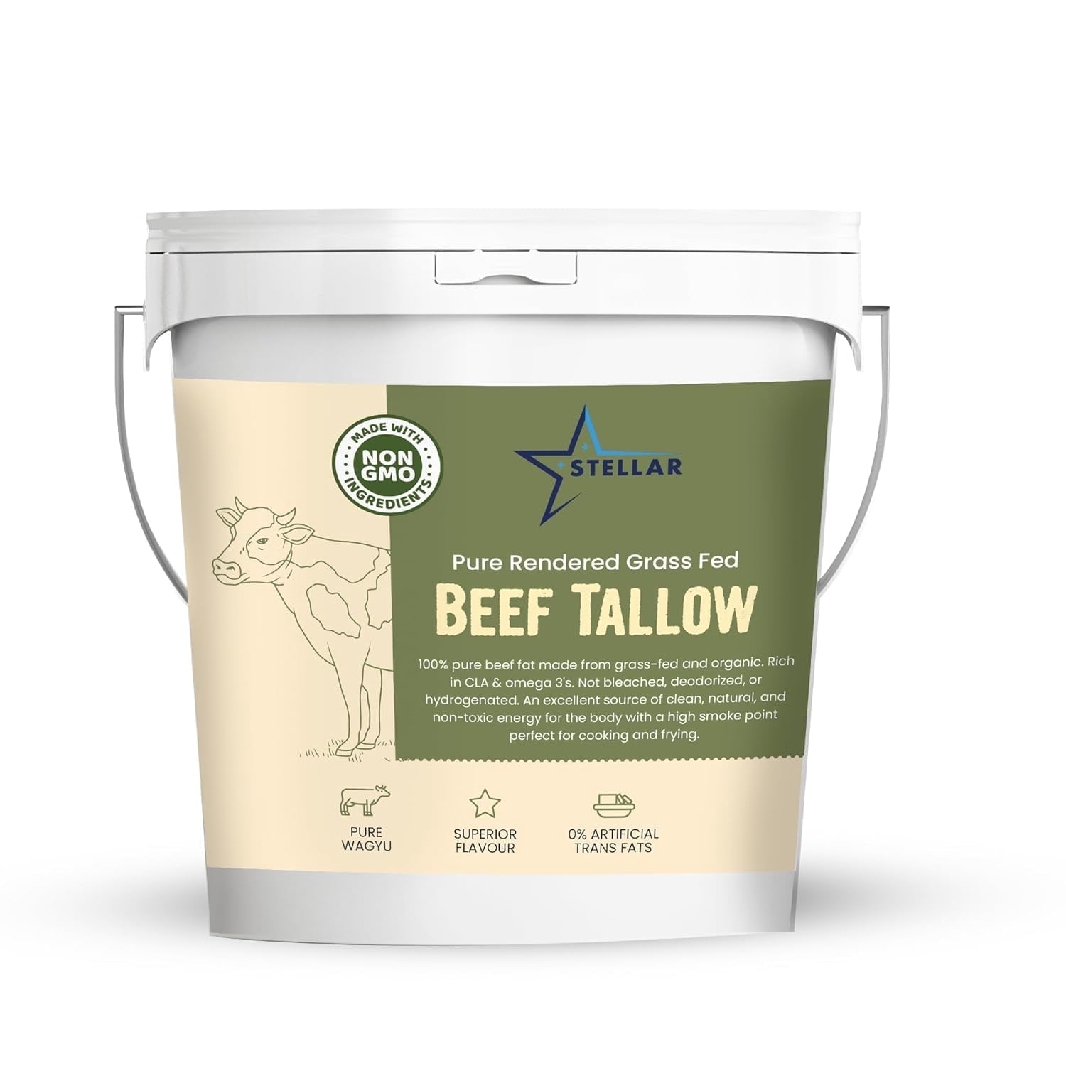 Stellar - Beef Tallow - 100% Grass-Fed & Finished - Good for Cooking ...