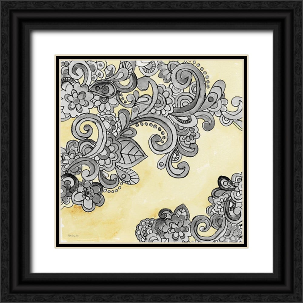 Stellar Design Studio 15x15 Black Ornate Wood Framed with Double ...