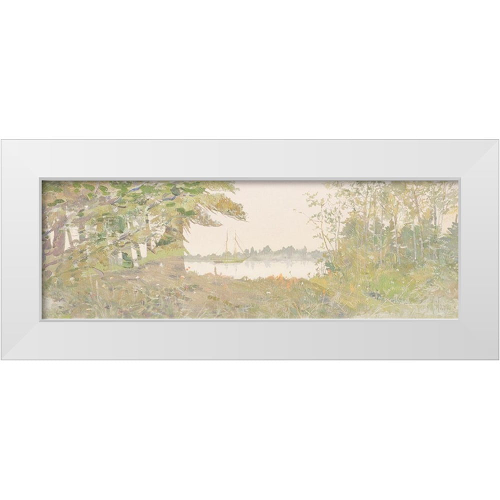Stellar Design Studio 18x9 White Modern Wood Framed Museum Art Print ...