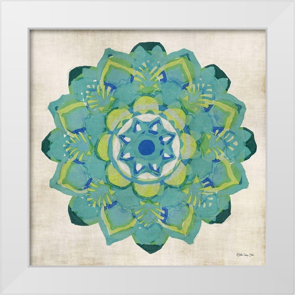 Stellar Design Studio 20x20 White Modern Wood Framed Museum Art Print Titled - Global Pattern V ...