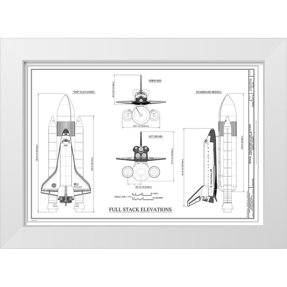 Stellar Design Studio 32x23 White Modern Wood Framed Museum Art Print ...