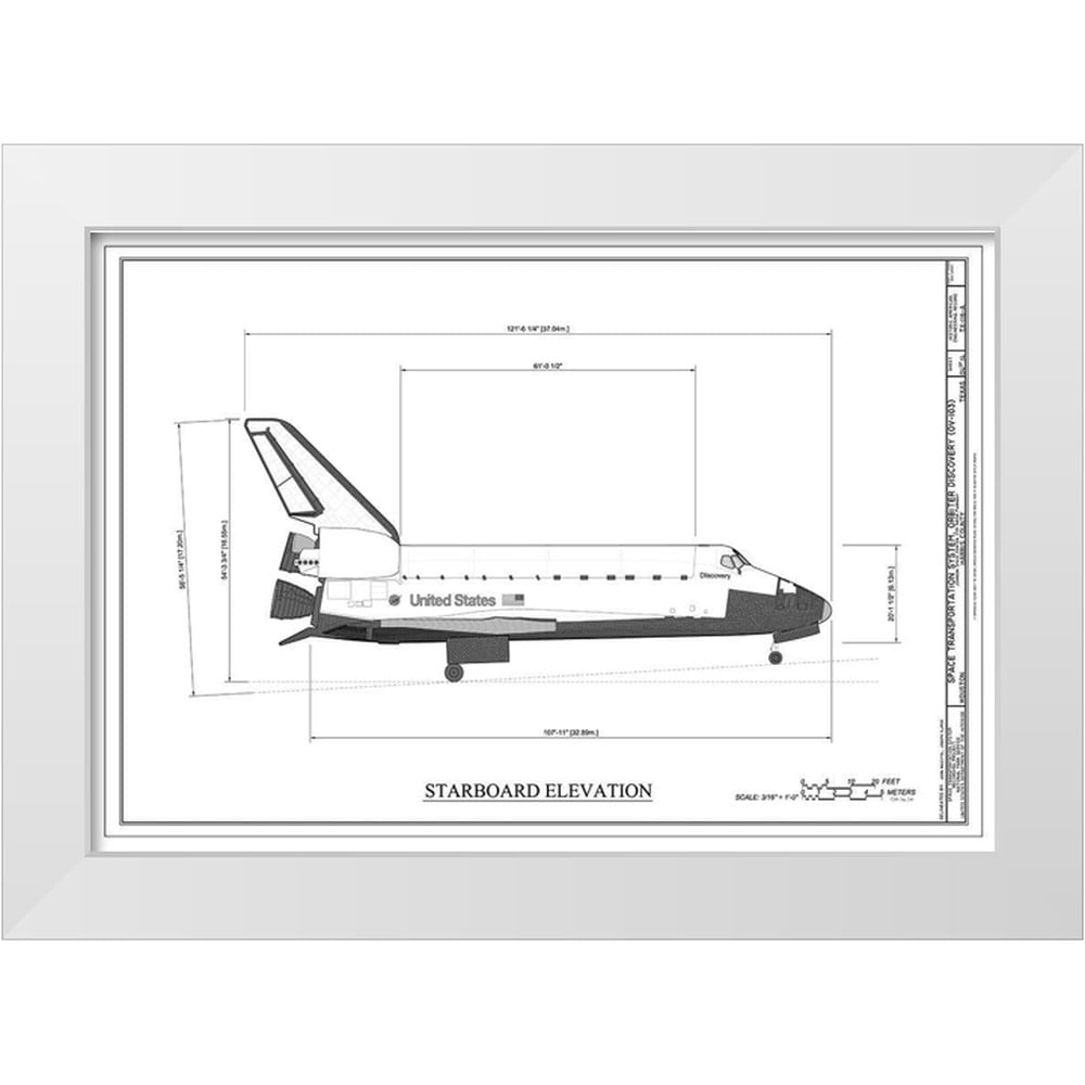 Stellar Design Studio 32x23 White Modern Wood Framed Museum Art Print ...