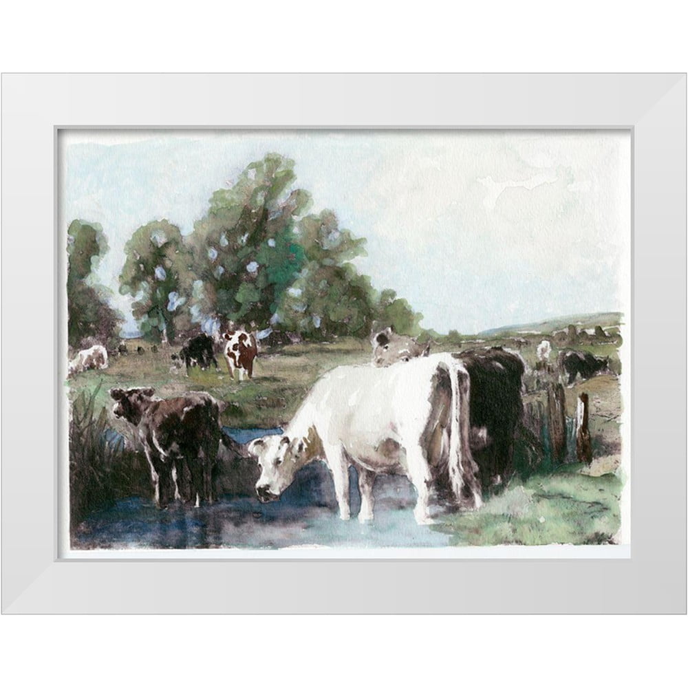 Stellar Design Studio 32x25 White Modern Wood Framed Museum Art Print ...