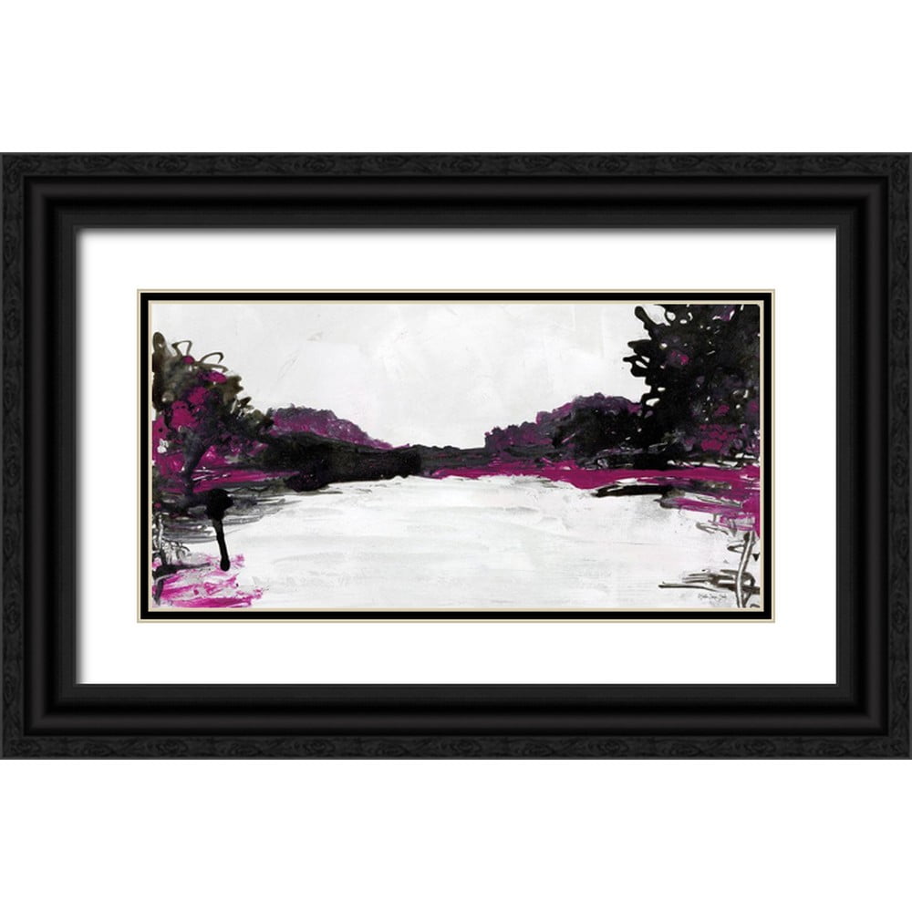 Stellar Designs Studio 32x18 Black Ornate Wood Framed with Double ...