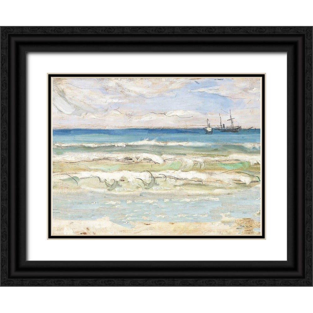 Stellar Designs Studio 32x25 Black Ornate Wood Framed with Double ...