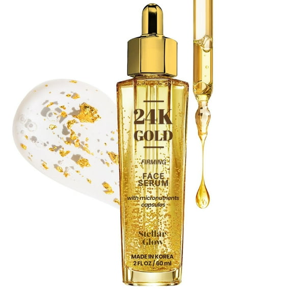 Stellar Glow 24K Gold & Hyaluronic Acid Serum For Face - Dermatologist ...