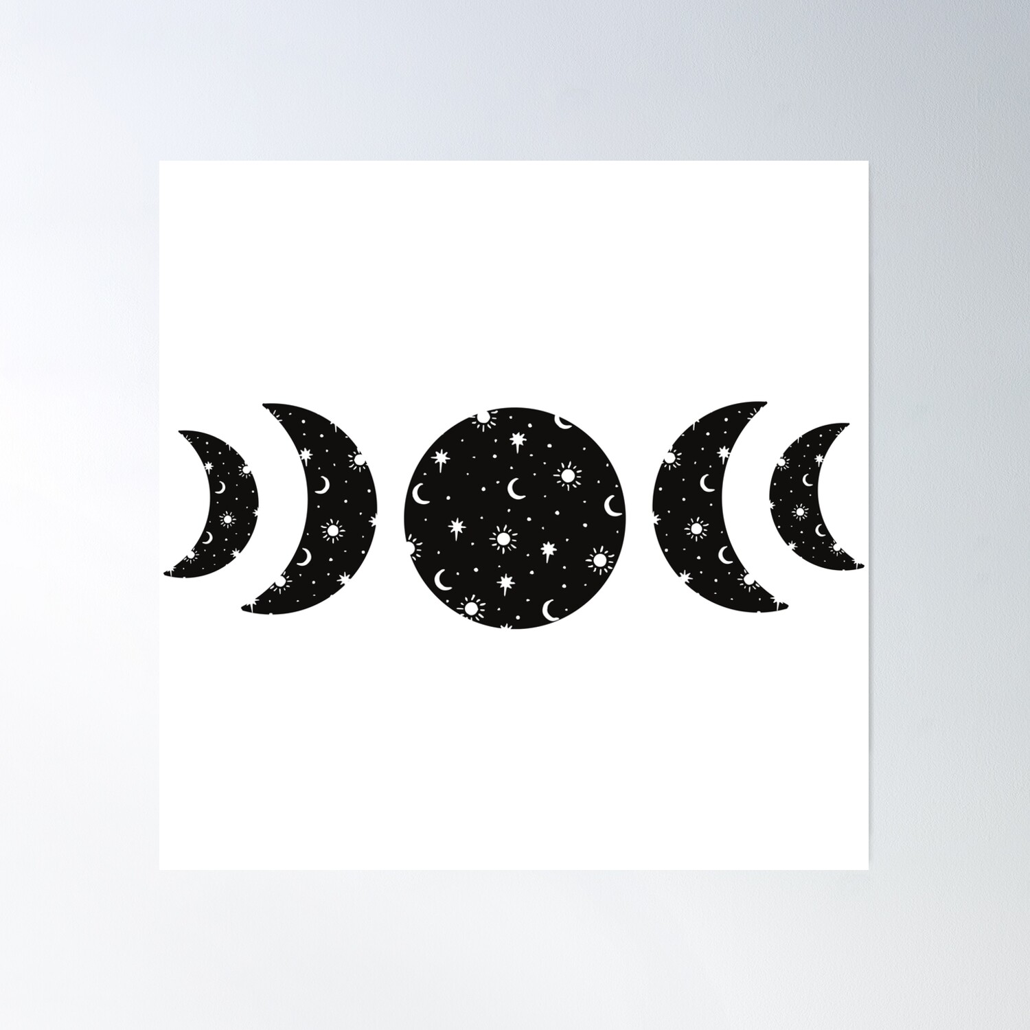 Stellar Moon Phases Poster Wall Art, Modern Wall Decor, 24x24 UNFRAMED ...